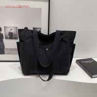 China Large Capacity Tote Canvas Bag Work & Outings Stylish Commuting Versatile Literary Student Style Book-Carrying Shoulder Bags for sale