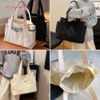 China Large Capacity Tote Canvas Bag Work & Outings Stylish Commuting Versatile Literary Student Style Book-Carrying Shoulder Bags for sale