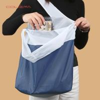 China Color-Block Portable Eco-Friendly Shopping Tote Bag Recyclable Waterproof Polyester Foldable Large-Capacity Grocery Storage Bag for sale
