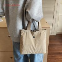 China Customized Casual Lightweight Minimalist Nylon Bag New Women's Tote Bag Simple Mini Versatile Handheld Book Storage Bag for sale