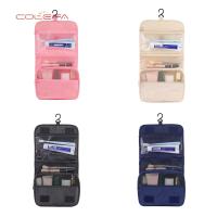 China New Korean-Style Travel Makeup Bag Large Capacity Hook-On Oxford Toiletry Pouch Foldable Storage Bag Convenient Handheld Carry Bags for sale