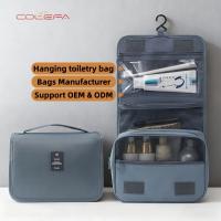 China New Korean-Style Travel Makeup Bag Large Capacity Hook-On Oxford Toiletry Pouch Foldable Storage Bag Convenient Handheld Carry Bags for sale