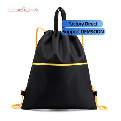 China Oxford Portable Drawstring Backpack Waterproof Drawstring Pouch Unisex Sports Fitness Bag Large Capacity Travel Backpack Logo for sale