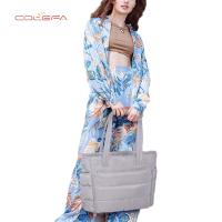 China Polyester Cotton-Filled Tote Bags Custom Women's Shoulder Large Capacity Tote Bag Travel Laptop Bag Premium Quality with LOGO for sale