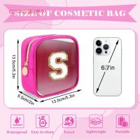 China Wholesale Waterproof Transparent PVC Embroidered Letter Cosmetic Bag Large Capacity High-Fashion Travel Toiletry Bag in Stocks for sale