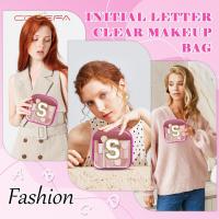China Wholesale Waterproof Transparent PVC Embroidered Letter Cosmetic Bag Large Capacity High-Fashion Travel Toiletry Bag in Stocks for sale