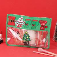 China 2026 New Arrivals PVC Christmas Makeup Bag with Embroidered Initials Waterproof Large Capacity Portable Travel Toiletry Bags for sale