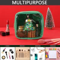 China 2026 New Arrivals PVC Christmas Makeup Bag with Embroidered Initials Waterproof Large Capacity Portable Travel Toiletry Bags for sale