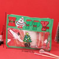 China 2026 New Arrivals PVC Christmas Makeup Bag with Embroidered Initials Waterproof Large Capacity Portable Travel Toiletry Bags for sale