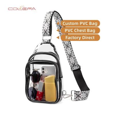 China Bestselling PVC Clear Chest Bag Approved for Concerts Music Festivals and Stadium Security Check Transparent Crossbody Chest Bag for sale