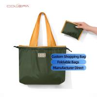 China Foldable Supermarket Shopping Bags Oxford Made Eco-Friendly Portable Large Capacity with Drawstring Tote Waterproof Grocery Bag for sale