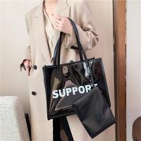 China Transparent Jelly Color Tote Bag for Women 2026 PVC New Arrival Trendy Korean Style Fashion Bag Single-Shoulder Printed Tote Bag for sale