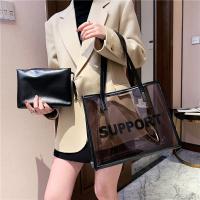 China Transparent Jelly Color Tote Bag for Women 2026 PVC New Arrival Trendy Korean Style Fashion Bag Single-Shoulder Printed Tote Bag for sale