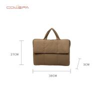 China Fall New Arrival Stylish Solid-Color Bags Minimalist Niche Checkered Briefcase Women Casual Lightweight Polyester Everyday Commuting Laptop Bag for sale
