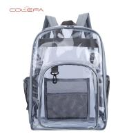 China Colefa Manufacturer Direct Transparent PVC Made Backpacks LightWeight Transparent Color Waterproof Large-Capacity Student Backpacks with Customizable Logos for sale