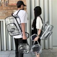 China Colefa Manufacturer Direct Transparent PVC Made Backpacks LightWeight Transparent Color Waterproof Large-Capacity Student Backpacks with Customizable Logos for sale
