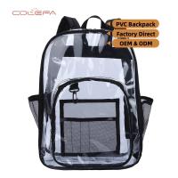 China Colefa Manufacturer Direct Transparent PVC Made Backpacks LightWeight Transparent Color Waterproof Large-Capacity Student Backpacks with Customizable Logos for sale