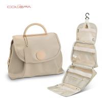 China Colefa Customizable PU Leather Waterproof Toiletry Bag Makeup Pouch Storage with Hook Travel & Daily Bathroom Essentials Bags for sale