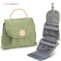 China Colefa Customizable PU Leather Waterproof Toiletry Bag Makeup Pouch Storage with Hook Travel & Daily Bathroom Essentials Bags for sale