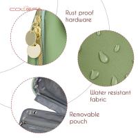 China Colefa Customizable PU Leather Waterproof Toiletry Bag Makeup Pouch Storage with Hook Travel & Daily Bathroom Essentials Bags for sale
