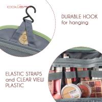 China Colefa Customizable PU Leather Waterproof Toiletry Bag Makeup Pouch Storage with Hook Travel & Daily Bathroom Essentials Bags for sale