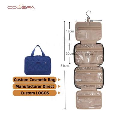 China Polyester Toiletry Bags Travel Pouch with Hanging Hook Waterproof Cosmetic Bag Business Trip Organizer Full-Size Hook Handbag for sale
