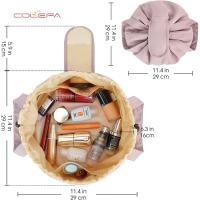 China New Arrival Large Capacity Portable Polyester Drawstring Cosmetic Bag Travel Toiletry Pouch Fashion Makeup Brush Organizer for sale