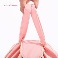 China Polyester Drawstring Cosmetic Bag Large Capacity Makeup Organizer Portable Travel Storage Pouch Cosmetic Bags with Custom LOGO for sale