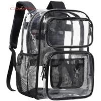 China 2026 Customized New Large Transparent Backpack Heavy-Duty PVC Backpack Waterproof and Lightweight Ideal for College and Work for sale