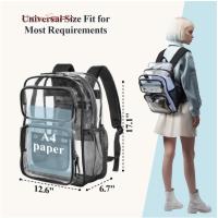 China 2026 Customized New Large Transparent Backpack Heavy-Duty PVC Backpack Waterproof and Lightweight Ideal for College and Work for sale