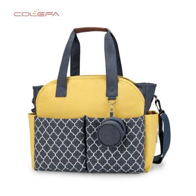 China Colefa 2026 New Handheld Shoulder Mom Bag with Printed Geometric Pattern Pacifier Pouch Maternity Travel Outdoor Mom Bags for sale