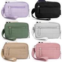 China 2026 New Customizable Best-Selling Polyester Mini Pleated Checkered Handbag with Transparent PVC Window Coin Purse Clutch for sale