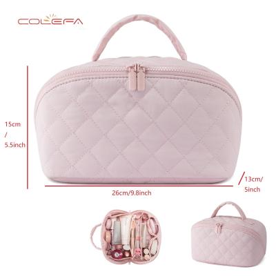 China Customized Polyester Women's Large Capacity Cosmetic Bags New Style Makeup Organizer Travel-Friendly Portable Toiletry Pouch for sale