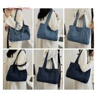 China Denim Tote Bag 2026 New Korean Style Fashionable Casual Shoulder Bag Large Capacity Literary Style Commuting Tote Bags with LOGO for sale