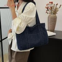 China Denim Tote Bag 2026 New Korean Style Fashionable Casual Shoulder Bag Large Capacity Literary Style Commuting Tote Bags with LOGO for sale