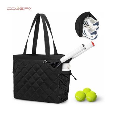 China New Polyester Multi-Functional Tennis Tote Bag with Shoe Compartment Extra-Large Quilted Pickleball Bag Universal Sports Bag for sale