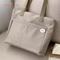 China Japanese-Style Design Tote Bag Minimalist Artsy Student Commuting Canvas Tote Casual Shoulder Bag with Handle and Zipper Closure for sale