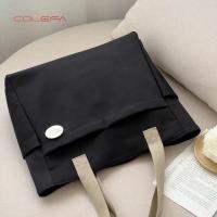 China Japanese-Style Design Tote Bag Minimalist Artsy Student Commuting Canvas Tote Casual Shoulder Bag with Handle and Zipper Closure for sale