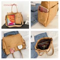 China DuPont/Tyvek Paper Tote Bag Washable Wrinkle-Resistant Tear-Proof Paper Bag Trendy Vintage Eco-Friendly Handheld Shoulder Bag for sale