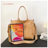 China DuPont/Tyvek Paper Tote Bag Washable Wrinkle-Resistant Tear-Proof Paper Bag Trendy Vintage Eco-Friendly Handheld Shoulder Bag for sale