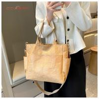 China DuPont/Tyvek Paper Tote Bag Washable Wrinkle-Resistant Tear-Proof Paper Bag Trendy Vintage Eco-Friendly Handheld Shoulder Bag for sale