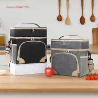 China Hot-selling Insulated Lunch Bag Oxford Made Thickened Double-Layer Minimalist Outdoor Crossbody Ice Bag Handheld Lunch Box Bags for sale