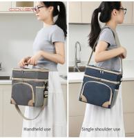 China Hot-selling Insulated Lunch Bag Oxford Made Thickened Double-Layer Minimalist Outdoor Crossbody Ice Bag Handheld Lunch Box Bags for sale