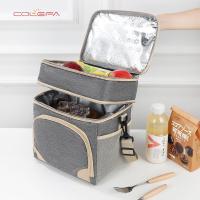 China Hot-selling Insulated Lunch Bag Oxford Made Thickened Double-Layer Minimalist Outdoor Crossbody Ice Bag Handheld Lunch Box Bags for sale
