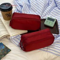 China Japanese Minimalist Handheld Pencil Case Large Capacity Nylon Multi-Function Storage Bag Stationery Box Pencil Pouch Wholesale for sale