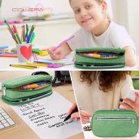 China Nylon Large-Capacity Multi-Function Pencil Case Three-Layer Stationery Organizer Elementary School Student Pencil Storage Bag for sale