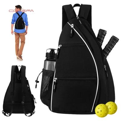 China 400D Oxford Fabric Tennis Sports Racket Bag Backpack Storage Pouch Breathable Portable Backpack Container with Customized Logo for sale