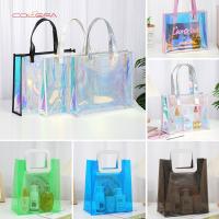 China Wholesale Jelly-Color-Style PVC Bag Orange Pouch Supermarket Shopping Trendy Influencer Gift Packaging Bag with Custom LOGO for sale