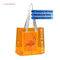 China Wholesale Jelly-Color-Style PVC Bag Orange Pouch Supermarket Shopping Trendy Influencer Gift Packaging Bag with Custom LOGO for sale