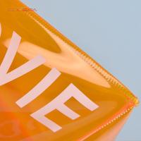 China Wholesale Jelly-Color-Style PVC Bag Orange Pouch Supermarket Shopping Trendy Influencer Gift Packaging Bag with Custom LOGO for sale
